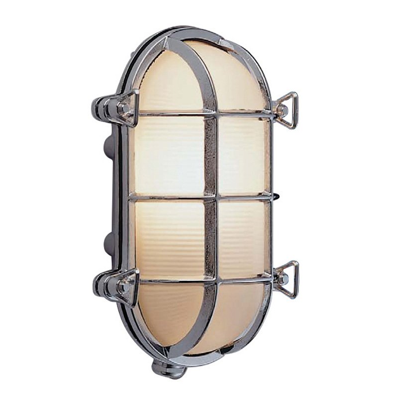 SKOTLAMPE oval-23,5 cm-IP54 Forkromet messing - Maritime lamper ...