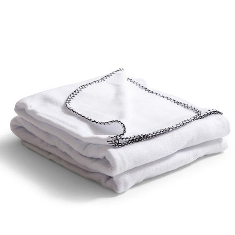 Fleece plaid - Hvid 130x170 cm - Tekstiler - Nauticumshop.dk